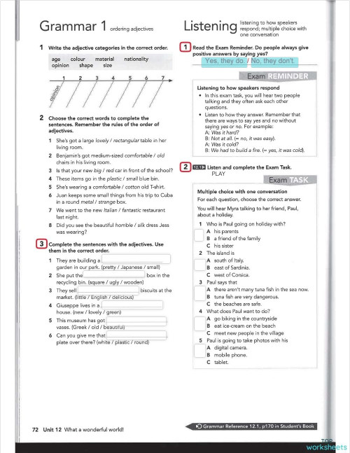 Close-Up A2 U12 Grammar. Interactive worksheet | TopWorksheets