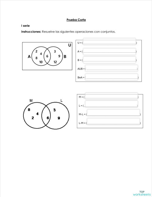 conjuntos por extensión y compresión. Ficha interactiva | TopWorksheets
