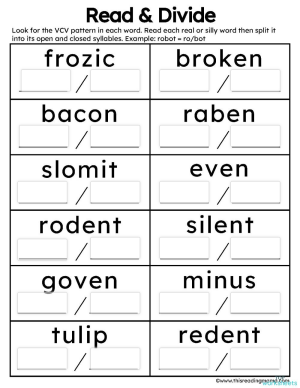 Open Syllables. Interactive worksheet | TopWorksheets
