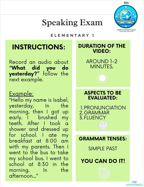 Speaking: interactive worksheets and online exercises | TopWorksheets