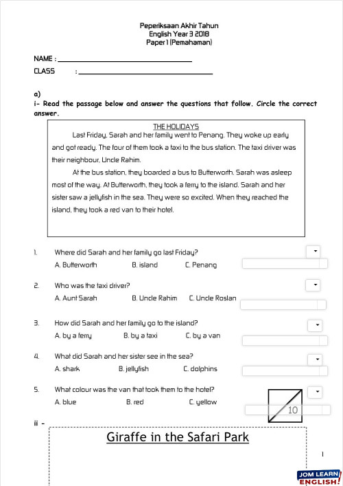 Year 3 Final Paper. Interactive worksheet | TopWorksheets