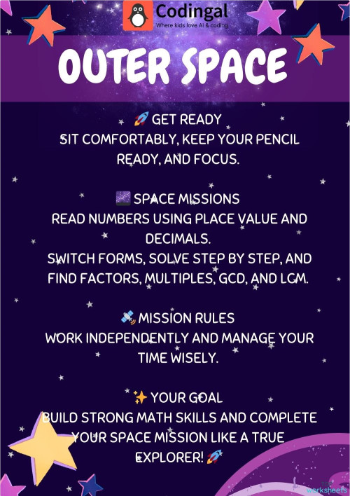 M_G05_T7_Outer_Space. Interactive worksheet | TopWorksheets