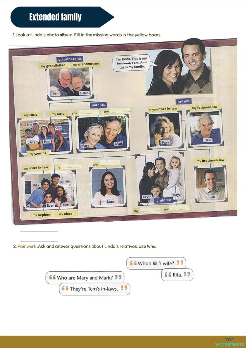 II Term 1.2 Extended Family. Interactive worksheet | TopWorksheets