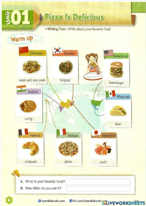 Pizza is Delicious. Interactive worksheet | TopWorksheets