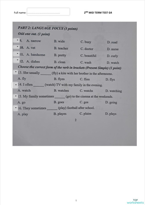 Authentic Flyers 3 test 1. Bài tập tương tác | TopWorksheets
