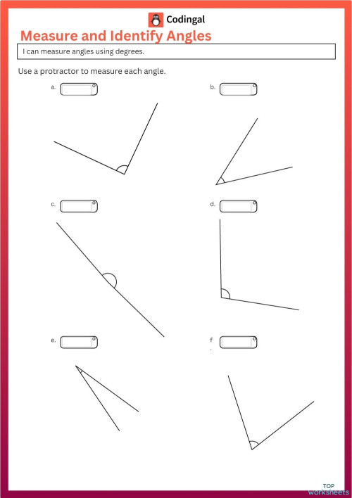 M_G05M23L64_WA01_Measuring_Angles_3. Interactive worksheet | TopWorksheets