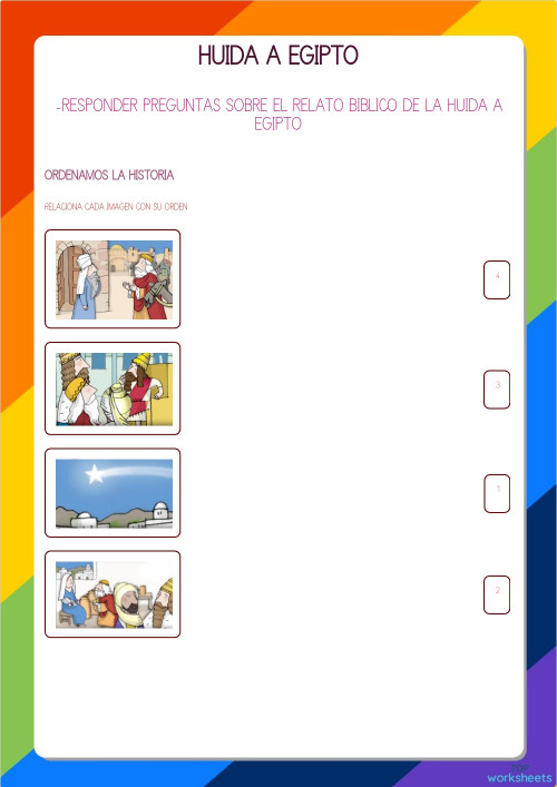 HUIDA A EGIPTO. Ficha interactiva | TopWorksheets