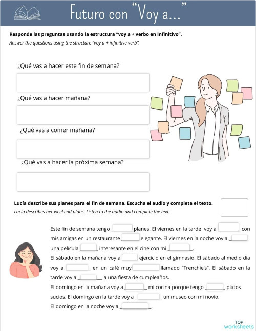 Futuro con la estructura Ir a.... Ficha interactiva | TopWorksheets