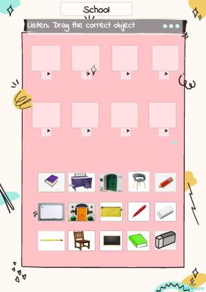 2-School- Identify the object. Ficha interactiva | TopWorksheets