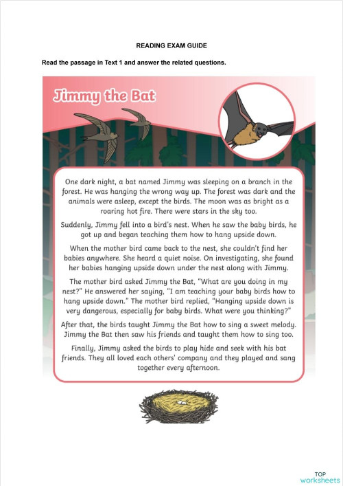 Reading Exam Study Guide. Interactive worksheet | TopWorksheets