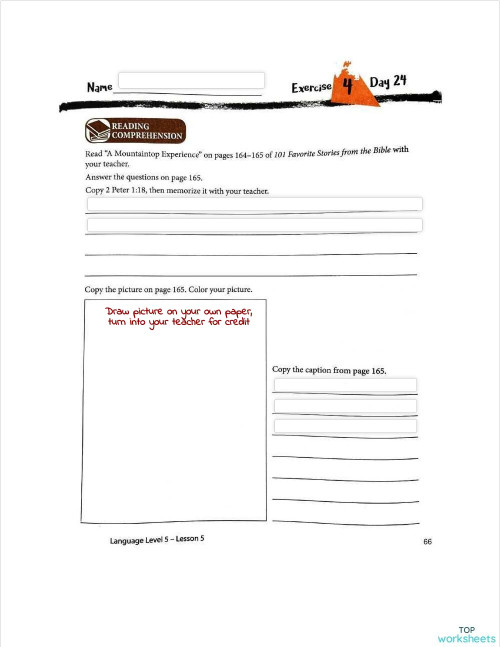Lesson 5: Reading Comprehension Pg 66. Interactive worksheet ...