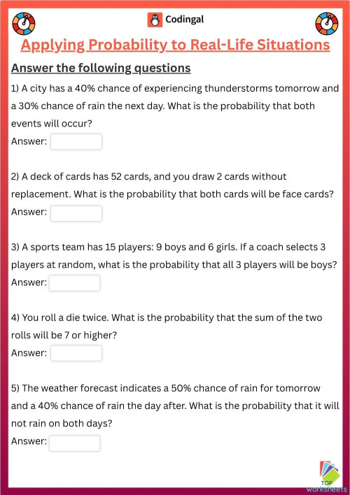 Probability: interactive worksheets and online exercises | TopWorksheets