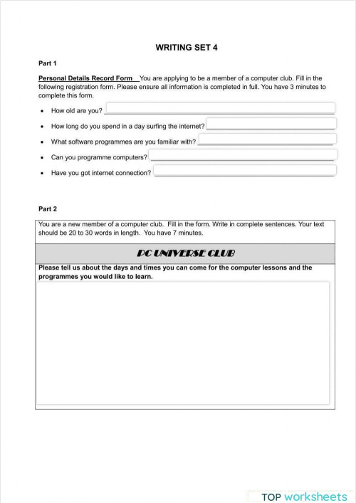 Aptis writing. Interactive worksheet | TopWorksheets
