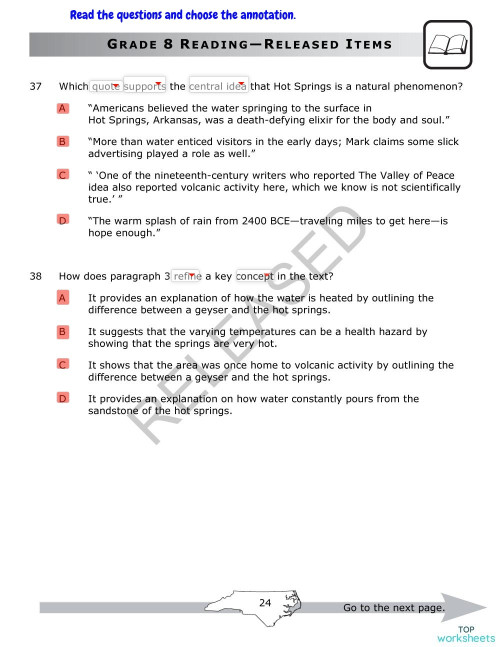 Hot Springs. Interactive worksheet | TopWorksheets