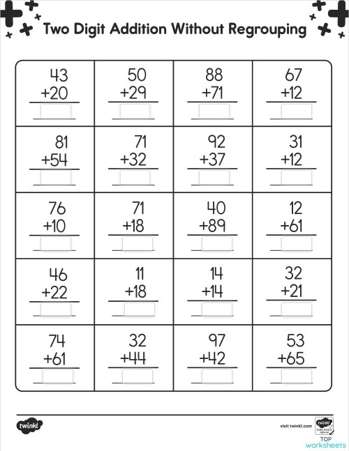 Two Digit Addition Without Regrouping. Interactive worksheet ...