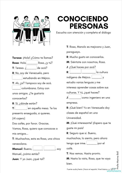 Conociendo personas. Ficha interactiva | TopWorksheets