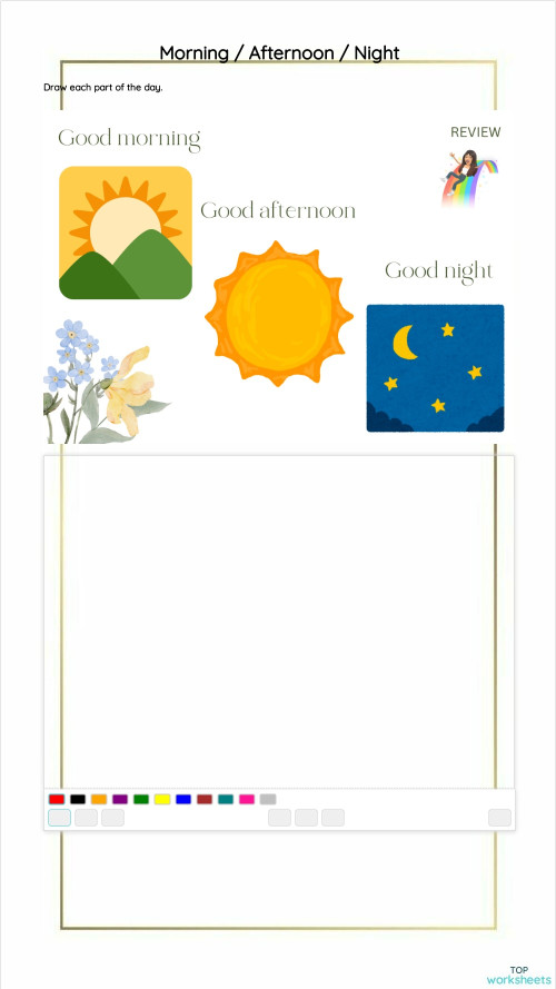 Morning / Afternoon / Night. Interactive worksheet | TopWorksheets