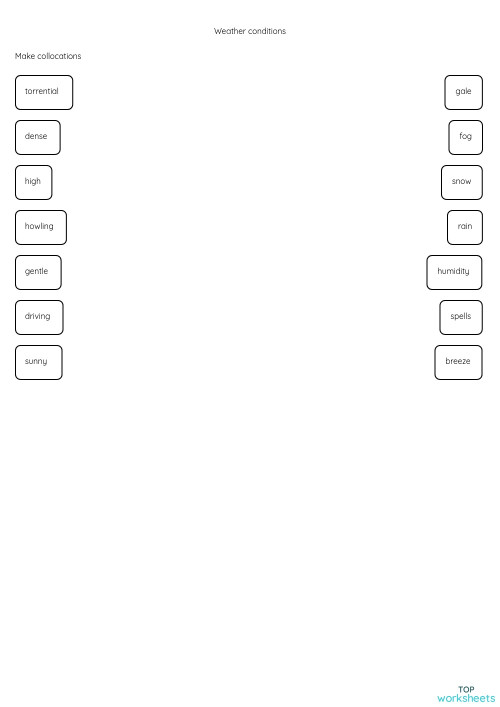 Weather conditions. Interactive worksheet | TopWorksheets