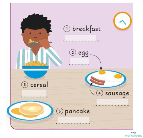 5 words a day breakfast. Interactive worksheet | TopWorksheets