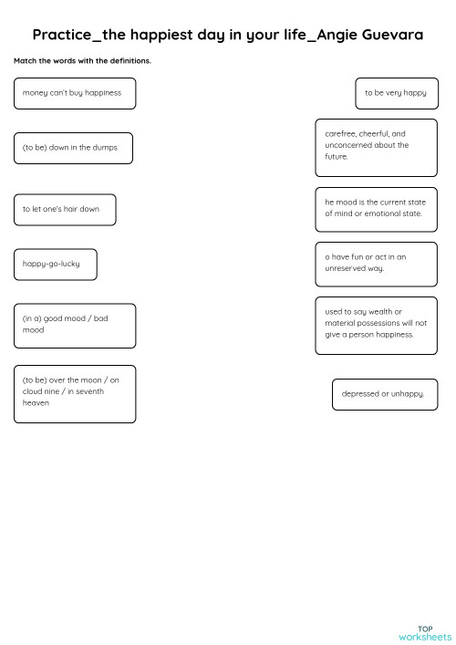 Practice_the happiest day in your life_Angie Guevara. Interactive ...