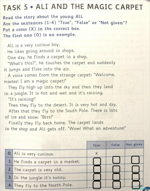 ALI AND THE MAGIC CARPET - Reading and comprehension. Interactive ...