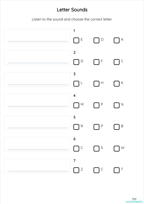 Letter Sounds. Interactive worksheet | TopWorksheets