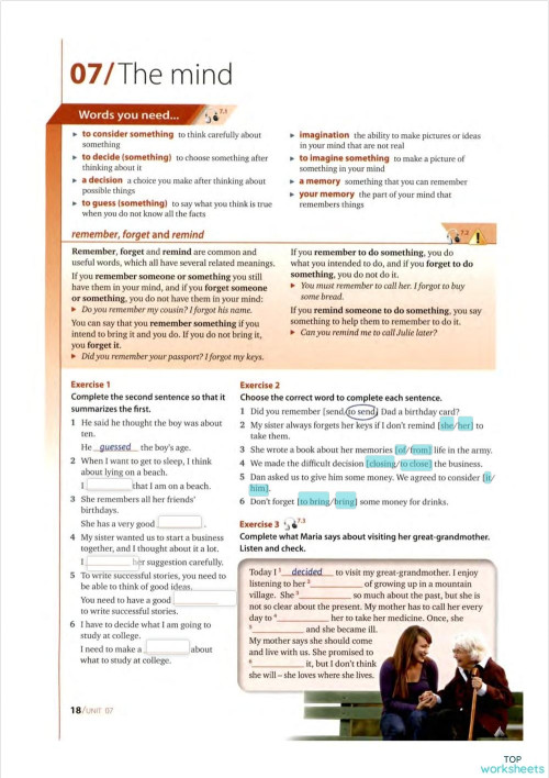 Vocabulary unit 6 + 7. Interactive worksheet | TopWorksheets