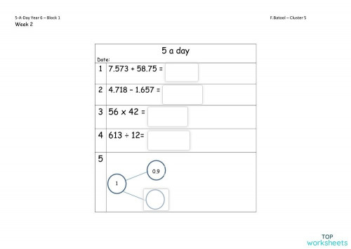 5 A-Day Week 2(4). Interactive worksheet | TopWorksheets