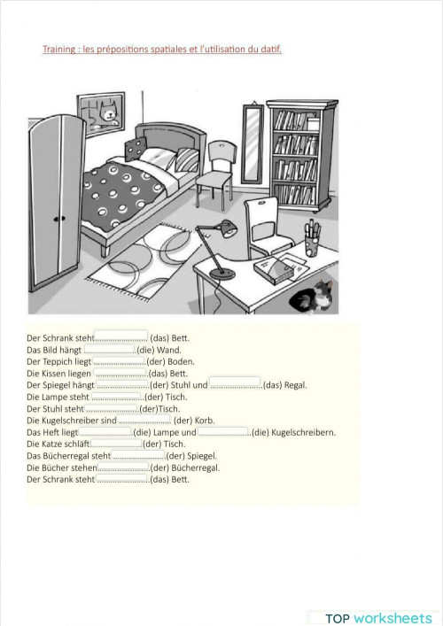 Wechselpraepositionen Arbeitsblatt 15 KOSTENLOSE DAF In der Werkstatt ...