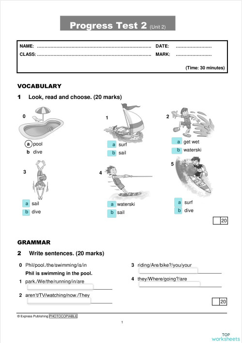 Smiles 3 Module 1 Unit 2 Test. Interactive worksheet | TopWorksheets