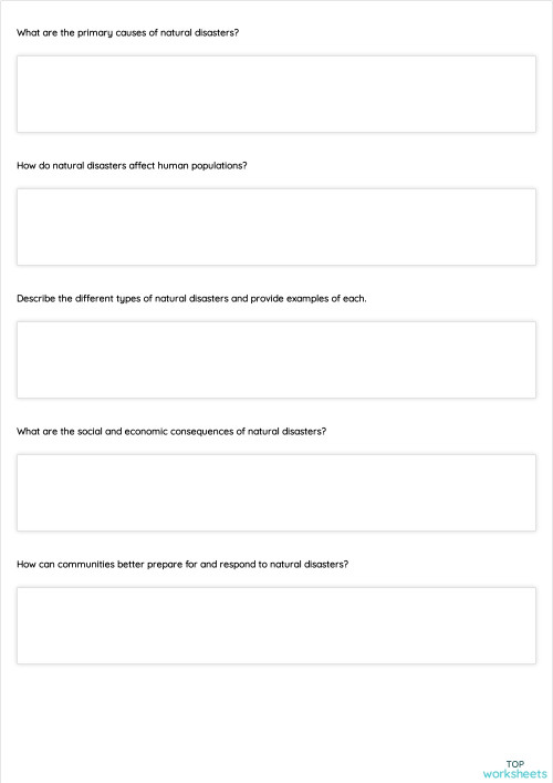 Natural Disaster. Interactive worksheet | TopWorksheets