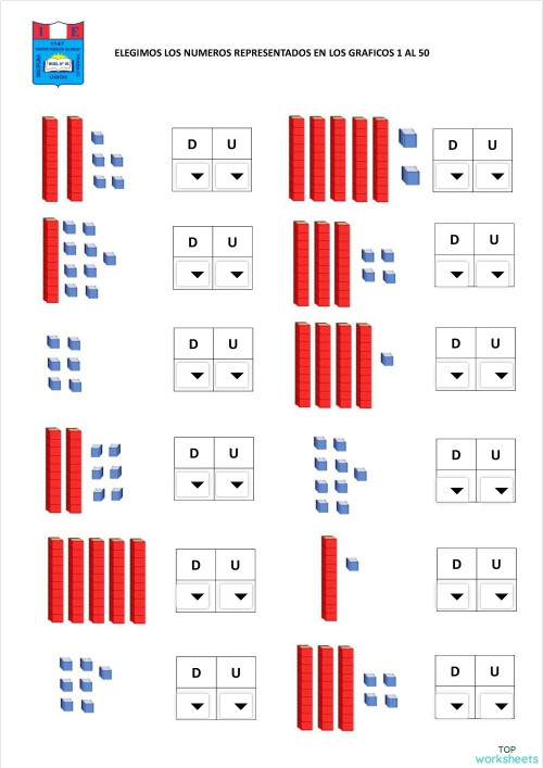 BASE 10 1 AL 50. Ficha interactiva | TopWorksheets