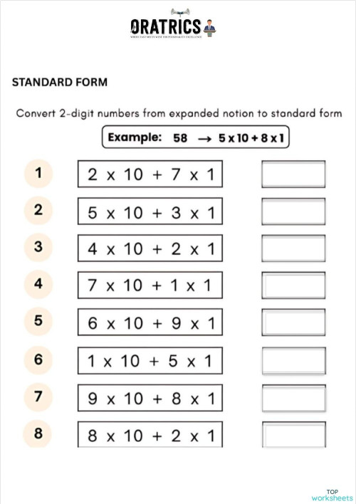 Standard form 2. Interactive worksheet | TopWorksheets