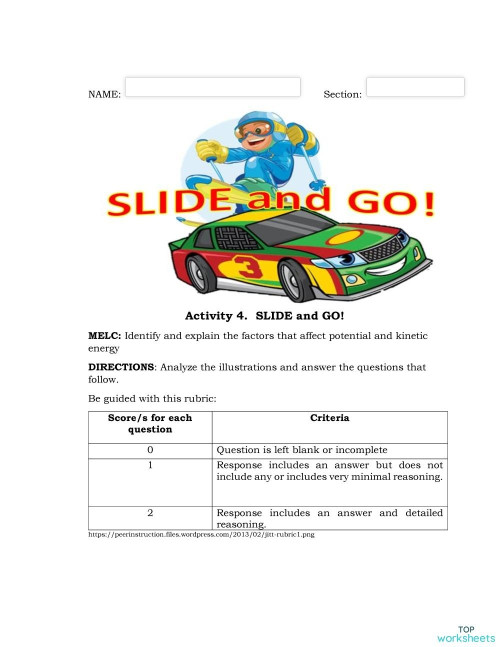 SLIDE and GO!. Interactive worksheet | TopWorksheets