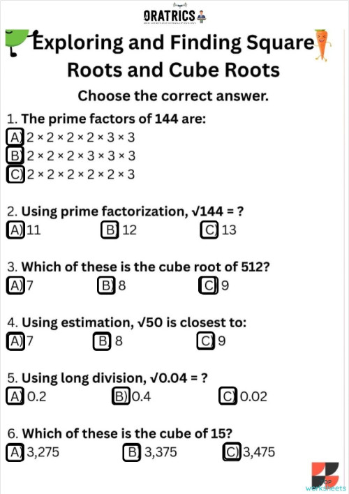 Squares and Cubes 41. Interactive worksheet | TopWorksheets