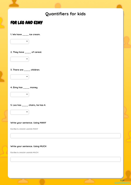 Quantifiers for kids. Interactive worksheet | TopWorksheets