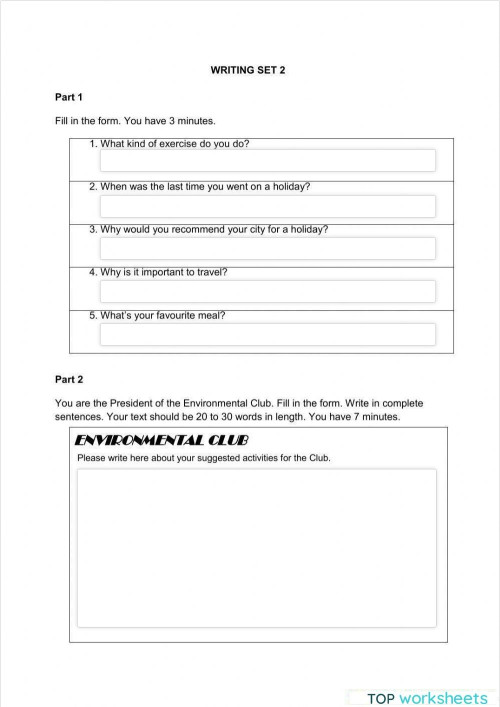 Aptis writing 2. Interactive worksheet | TopWorksheets