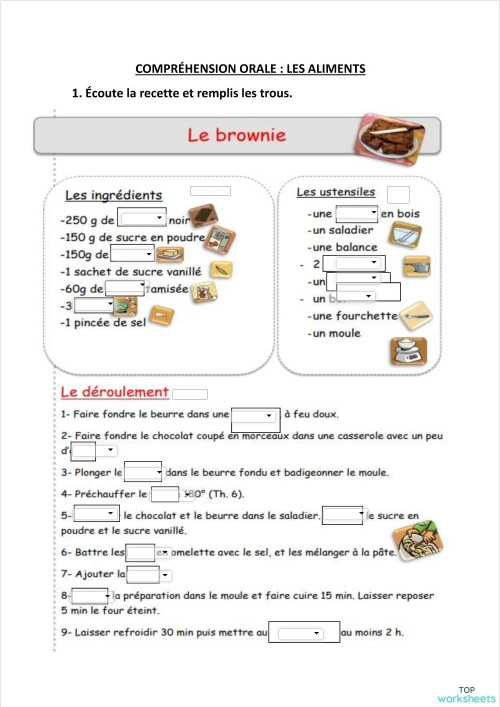 CO LES ALIMENTS. Ficha interactiva | TopWorksheets