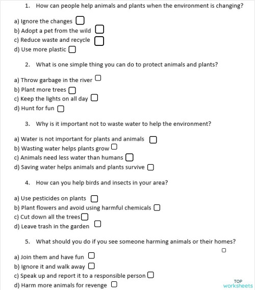 Weekly Question A place for frogs. Interactive worksheet | TopWorksheets