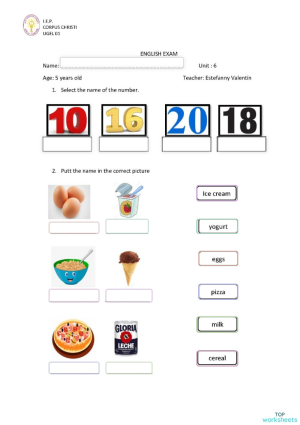 5 years - unit 6. Interactive worksheet | TopWorksheets