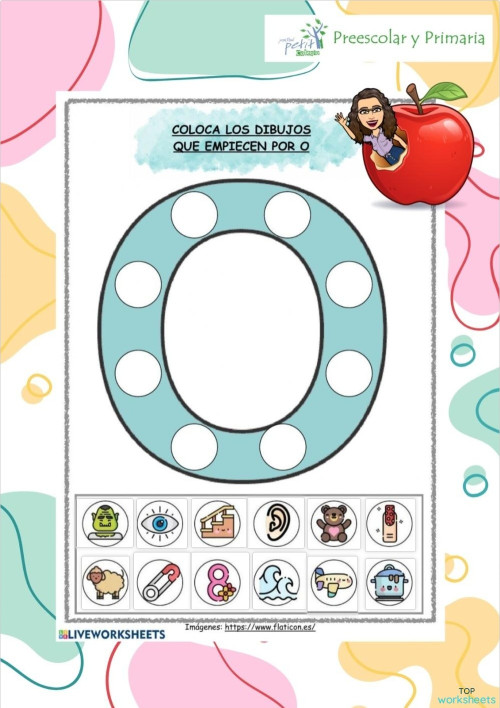 Aprende y juega con las vocales. Ficha interactiva | TopWorksheets