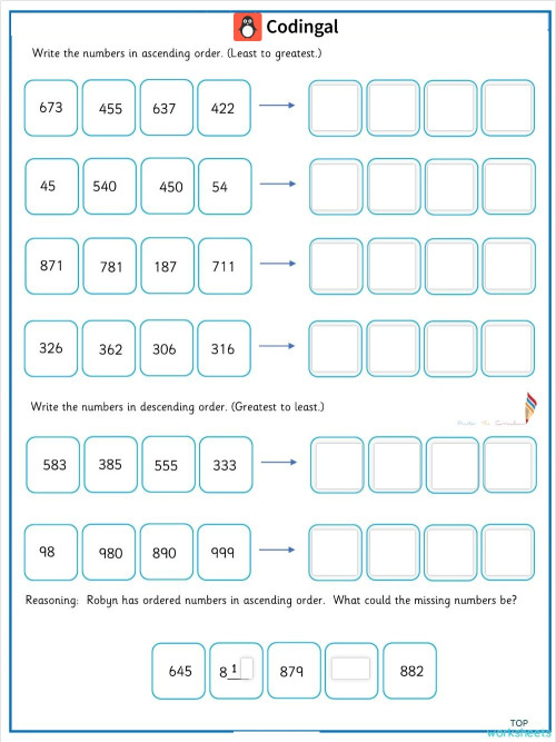 M_G02M03L16_WA02_Compare and Order. Interactive worksheet | TopWorksheets