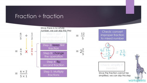 Dividing Fractions 2. Interactive worksheet | TopWorksheets