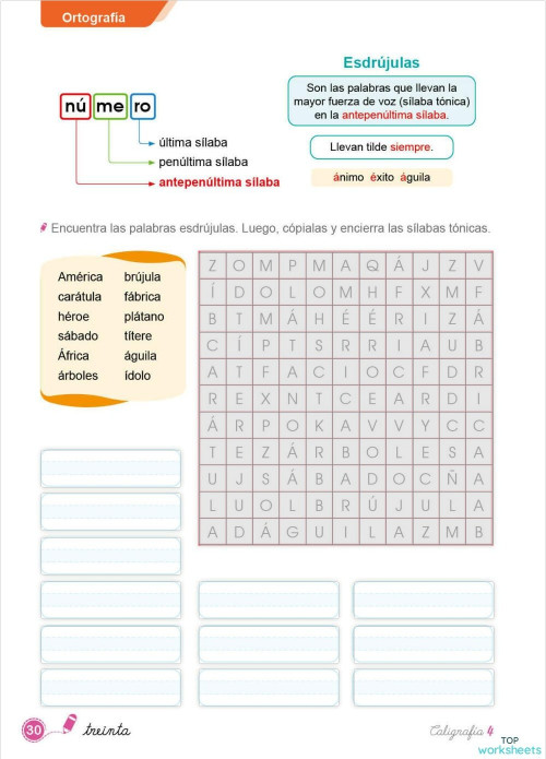 Ortografía: fichas interactivas y ejercicios online | TopWorksheets