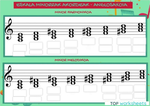 Eskala Minorrak Triada AkordeakAnglosaxoia. Interactive worksheet ...