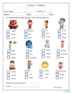 PRACTICE 2 FEELINGS. Interactive worksheet | TopWorksheets