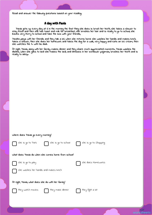 Daily Routines. Interactive worksheet | TopWorksheets