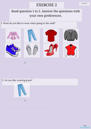 LET'S GET DRESSED - EXERCISE 2 (GROUP 2). Interactive worksheet ...