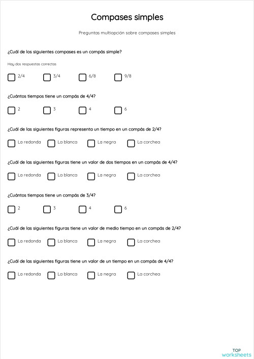 Compases simples. Ficha interactiva | TopWorksheets