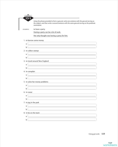 English sentence builder part 6. Interactive worksheet | TopWorksheets